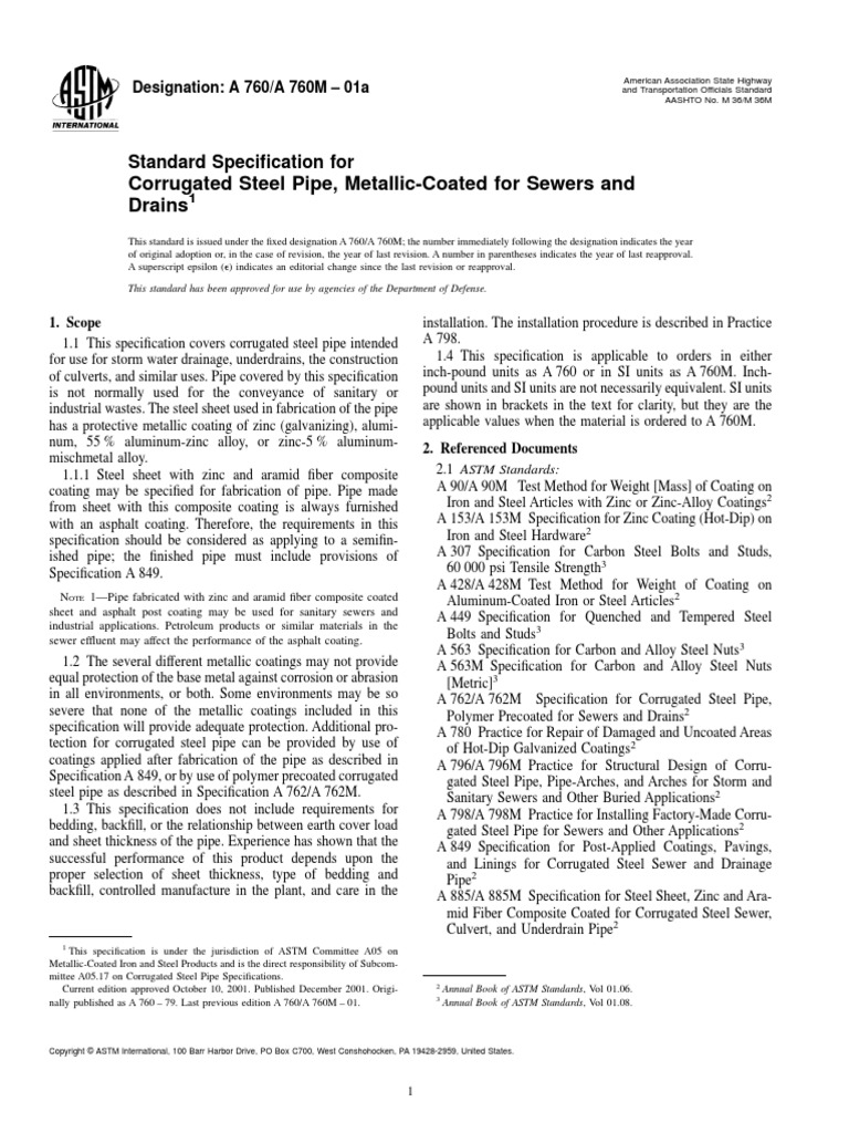 ASTM A760, Especificaciones Tubo de Acero Corrugado, Metálicos ...