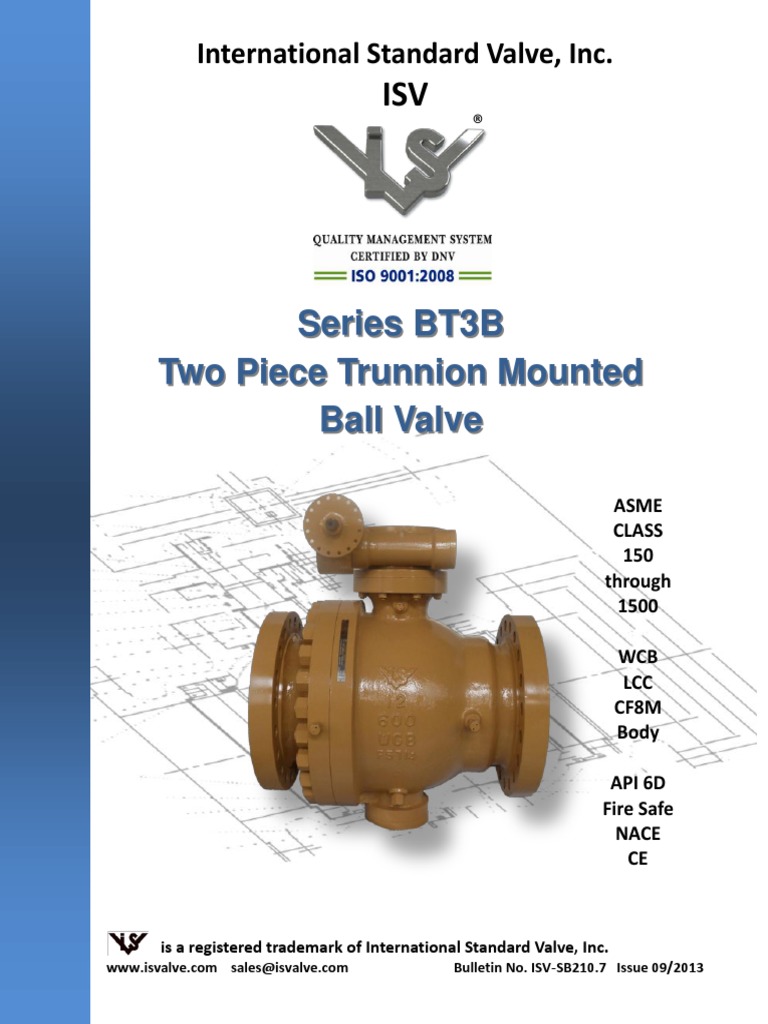 Isv-Bt3b-Sb210.7 Val Bola Trunnion | PDF | Valve | Mechanical Engineering
