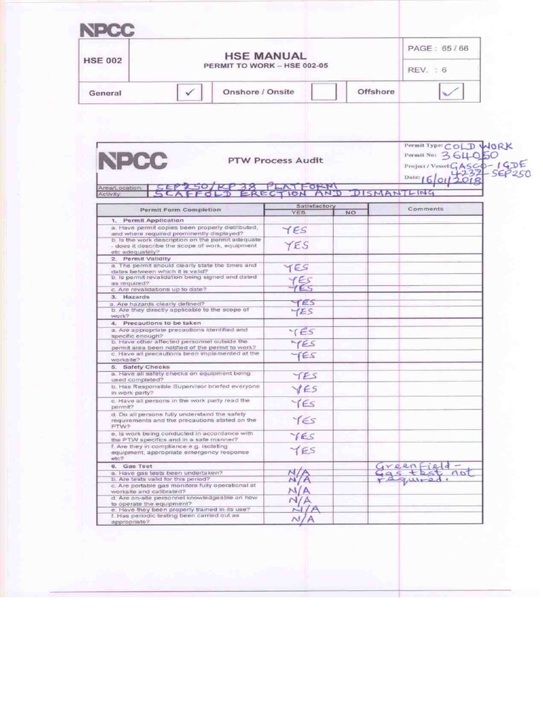 PTW Audit Report - 16-01-2018 | PDF