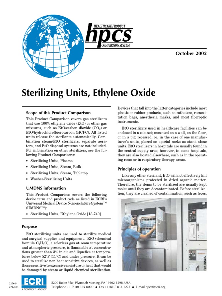 Ethylene Oxide Sterilizing Unit | PDF | Sterilization (Microbiology ...