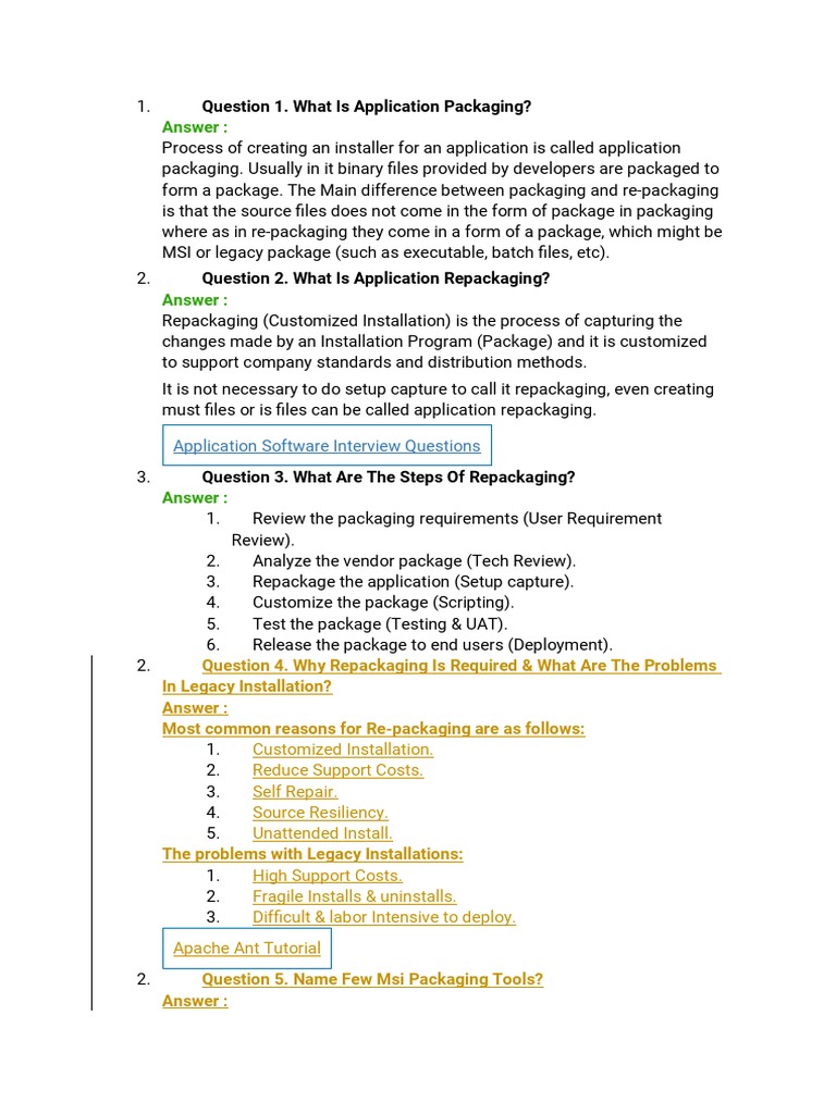 Answer:: Question 1. What Is Application Packaging? | PDF | Windows Registry | Installation ...