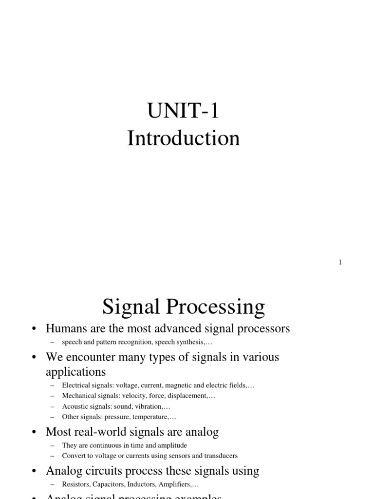 Unit 1 | PDF | Analog To Digital Converter | Sampling (Signal Processing)