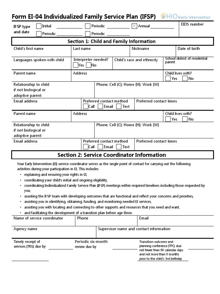 Ifsp Example | PDF | Parent | Relationships