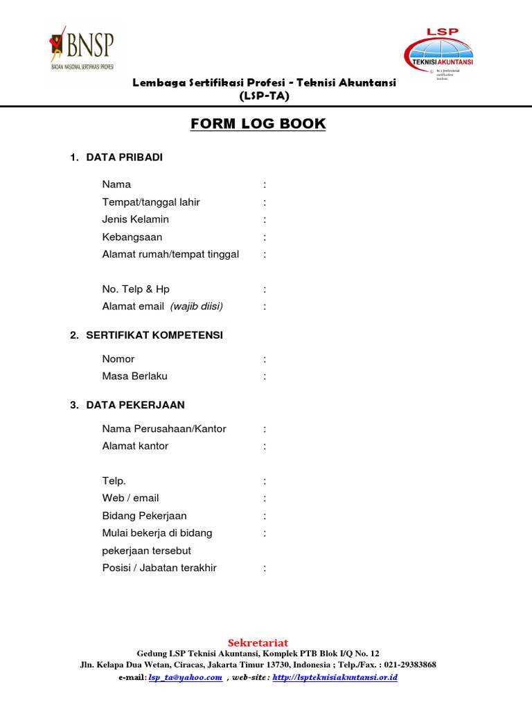 Form Log Book-2017 | PDF