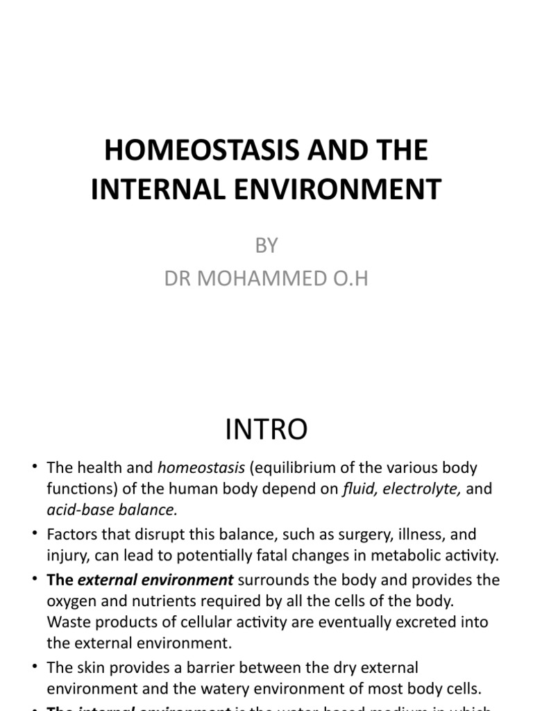Homeostasis and The Internal Environment | PDF | Homeostasis | Physiology