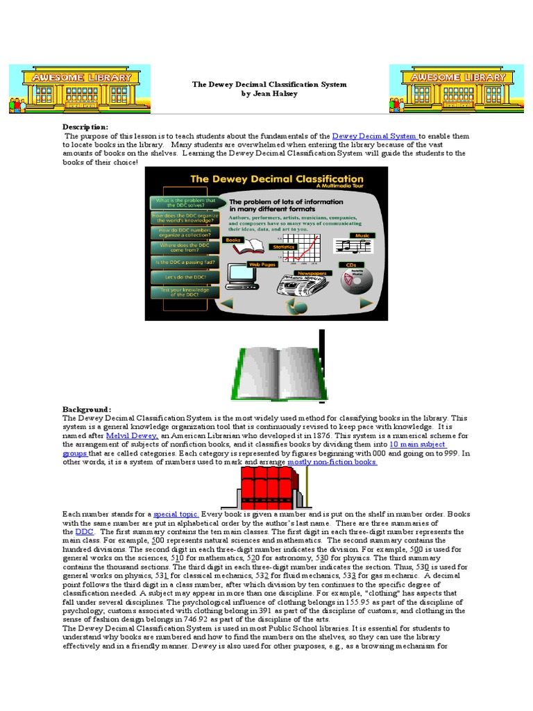 The Dewey Decimal Classification System by Jean Halsey | PDF ...