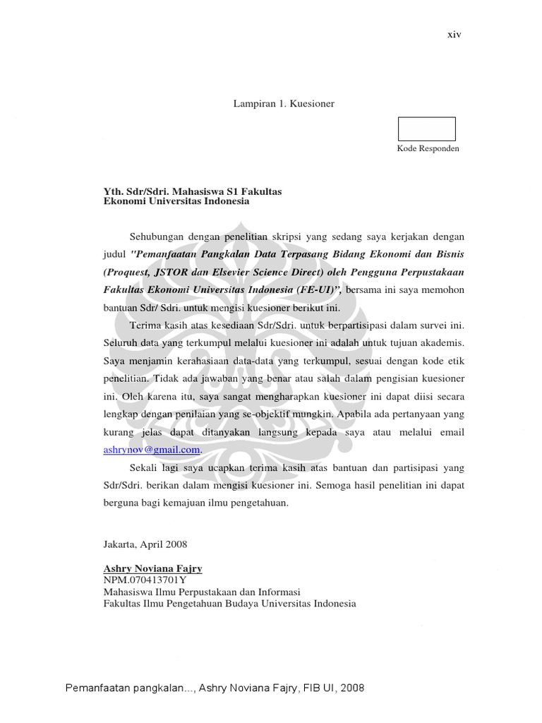 Yth. Sdr/Sdri. Mahasiswa S1 Fakultas Ekonomi Universitas Indonesia | PDF
