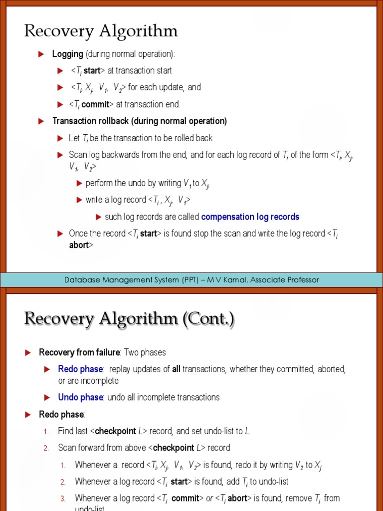 A Detailed Explanation of Recovery Algorithms for Database Management ...