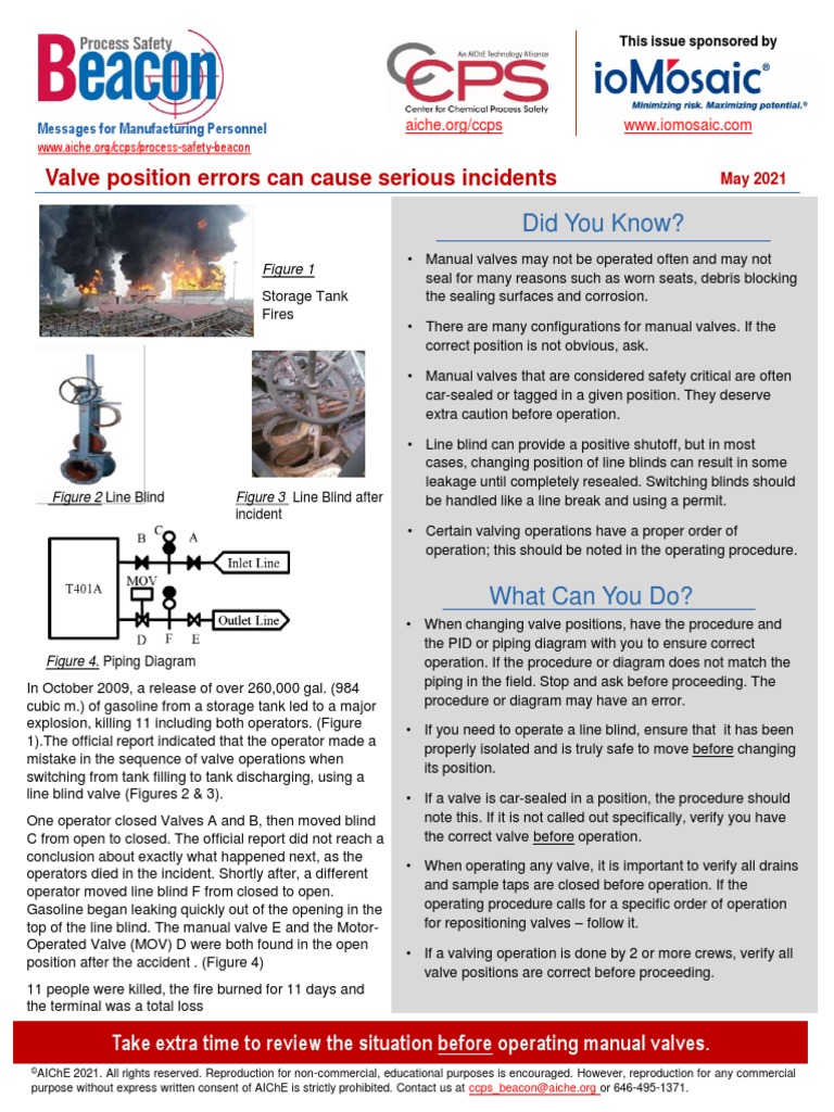 Did You Know?: Valve Position Errors Can Cause Serious Incidents | PDF ...
