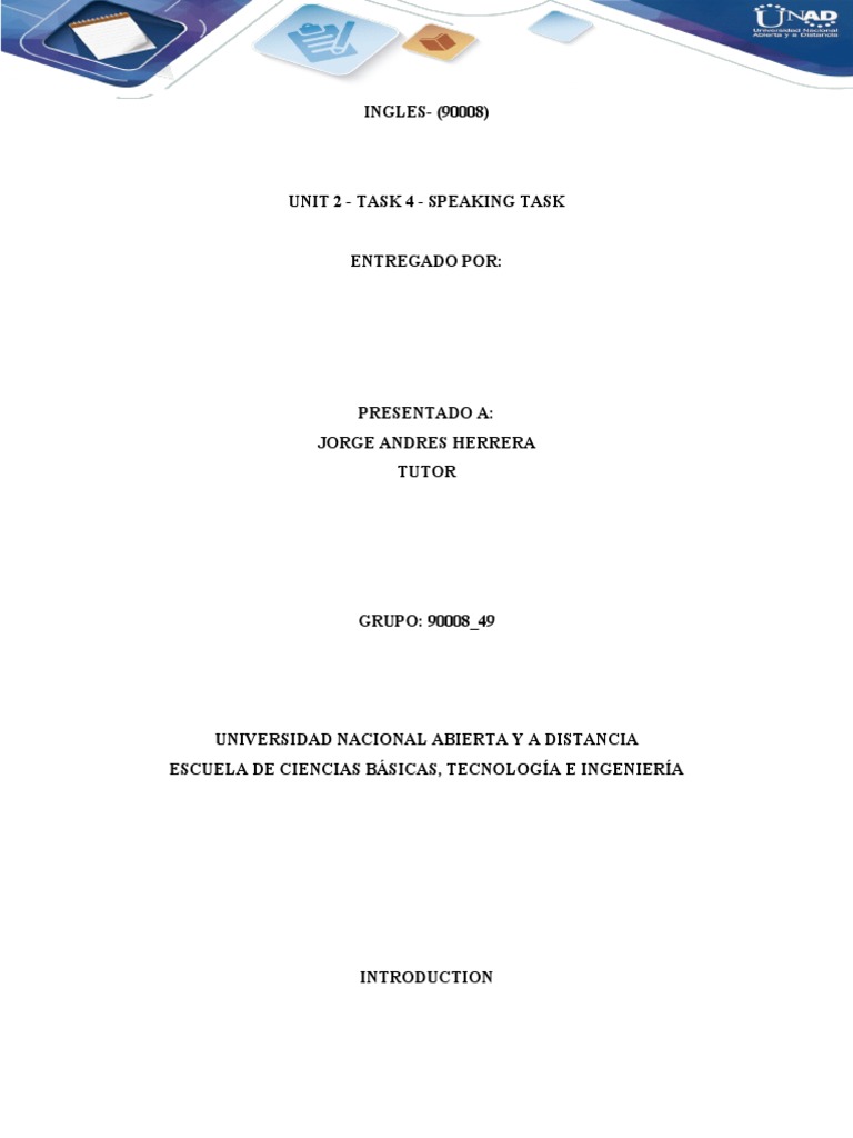 Unit 2 - Task 4 - Speaking Task.1 | PDF | Idiomas