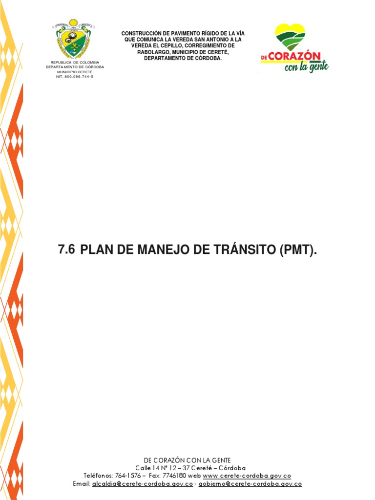 Plan de Manejo de Transito | PDF | Peatonal | La carretera