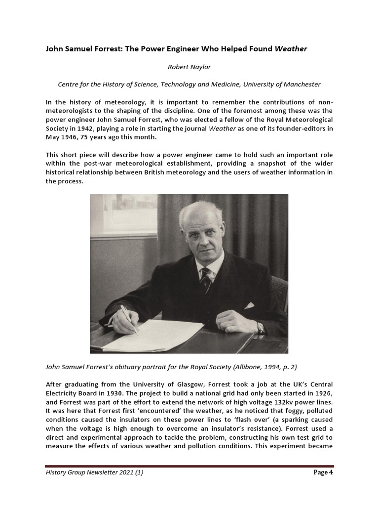 John Samuel Forrest: The Power Engineer Who Helped Found Weather | PDF ...