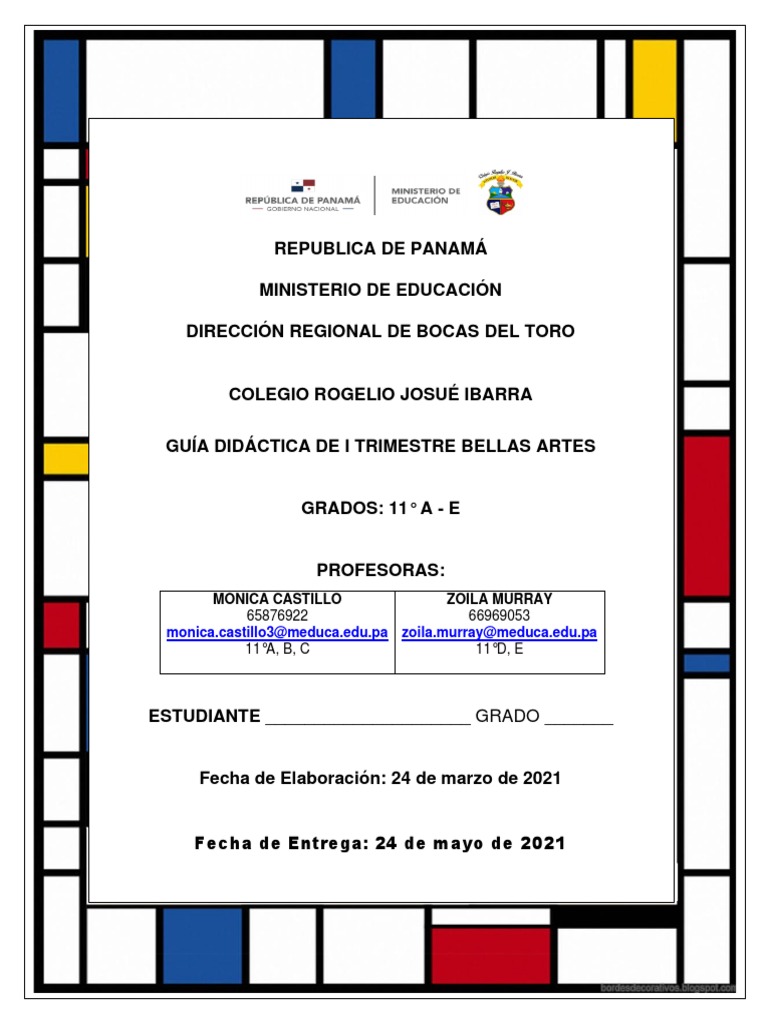 11 - Guía Didactica de I Trimestre Bellas Artes 2021 | PDF | Cubismo ...