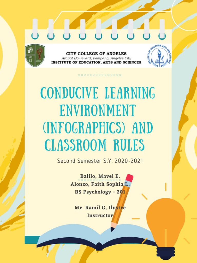 Conducive Learning Environment Infographic and Class Rules | PDF