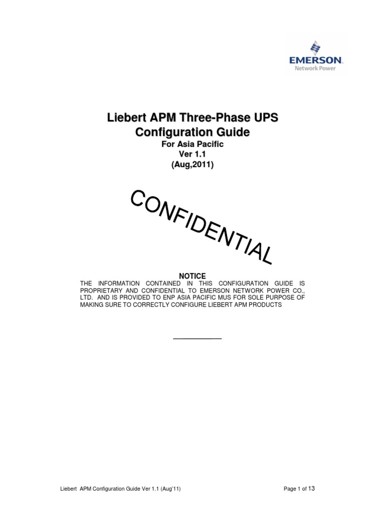 Liebert APM UPS Configuration Guide | PDF | Electrical Engineering ...