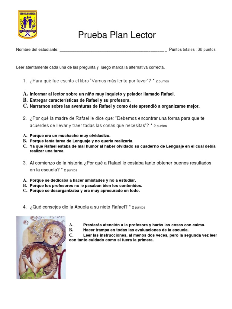 Prueba Plan Lector Vamos Mas Lento ¡Por Favor | PDF | Science | Ciencia y Tecnología