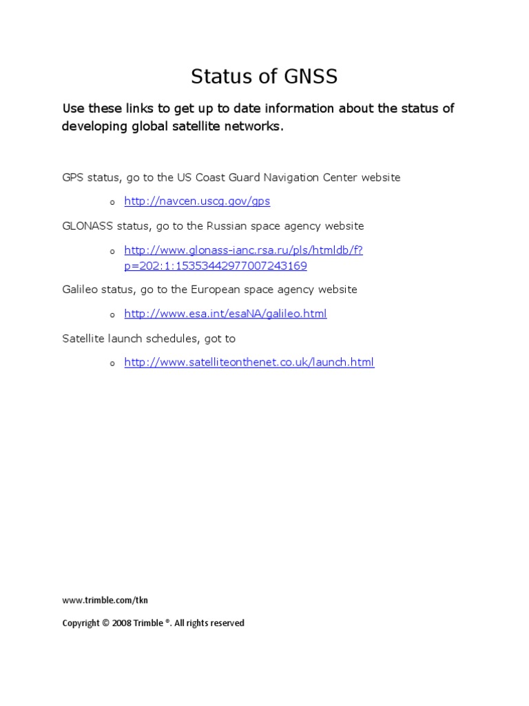 Status of Gnss | PDF