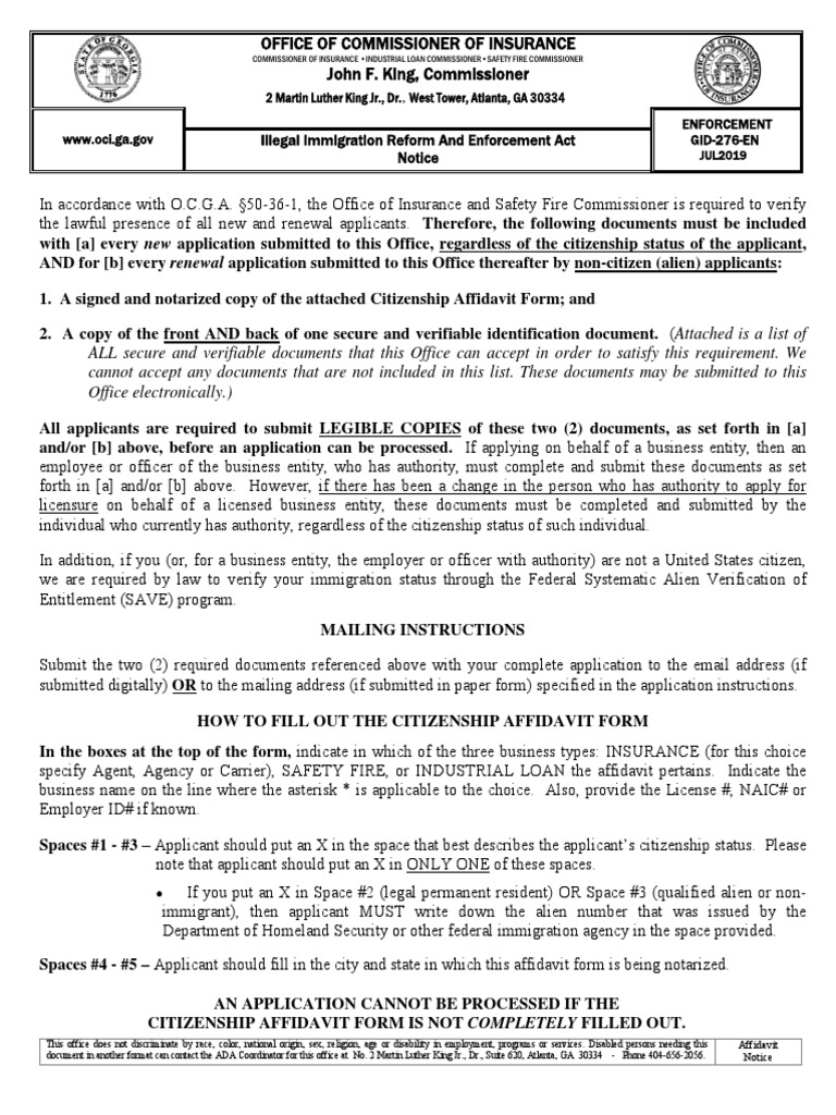Citizenship Affidavit Submission Guide | PDF | Commonwealth (U.S ...