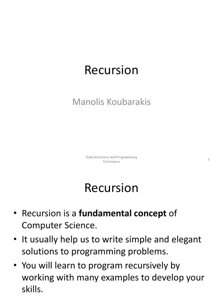 3 - Recursion | PDF | Recursion | Algorithms