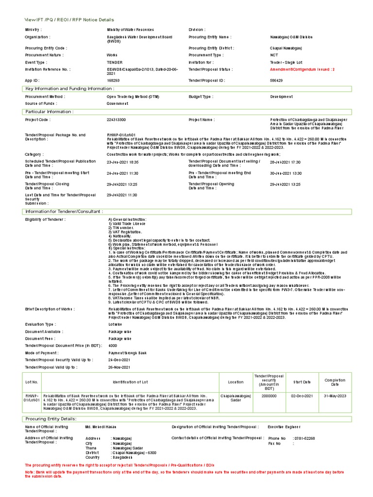 View IFT - PQ - REOI - RFP Notice Details 586429 | PDF | Value Added ...