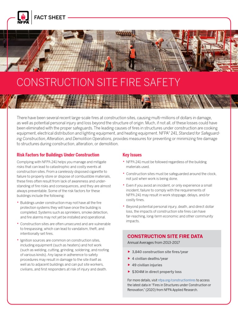 ConstructionSafetyFactSheet - NFPA | PDF | Fire Safety | Safety