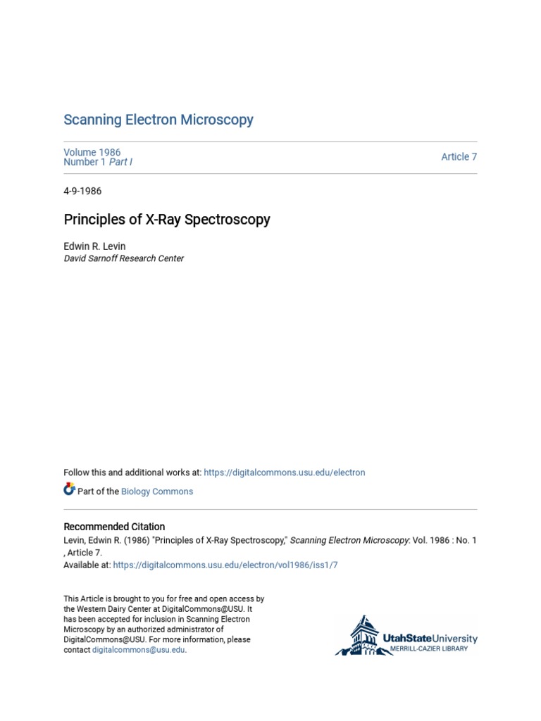 Principles of X-Ray Spectros | PDF | Energy Dispersive X Ray ...