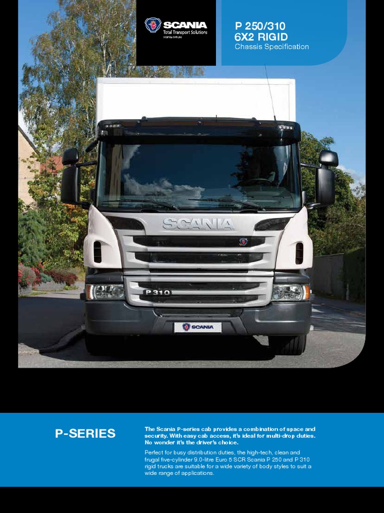 Scania P250/P310 Rigid Truck Chassis Specs | PDF | Ford F Series | Truck
