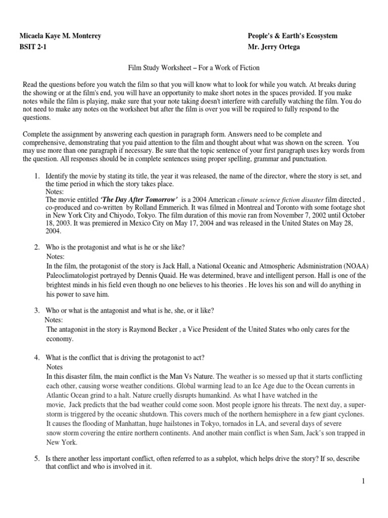 Film Analysis for BSIT Students | PDF | Natural Environment | Climate ...