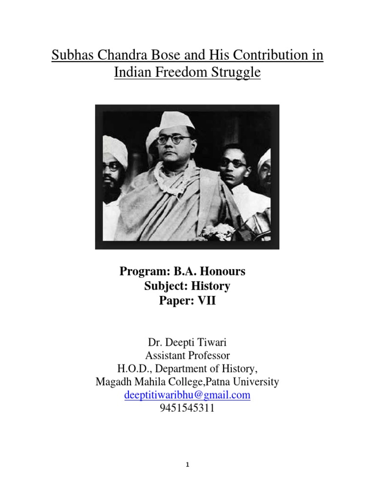 Subhas Chandra Bose: A Revolutionary Leader and His Role in Forming the ...