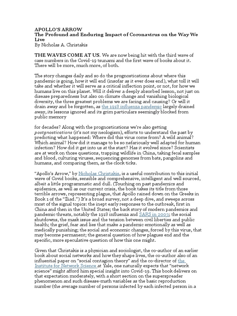 Apollo'S Arrow The Profound and Enduring Impact of Coronavirus On The ...