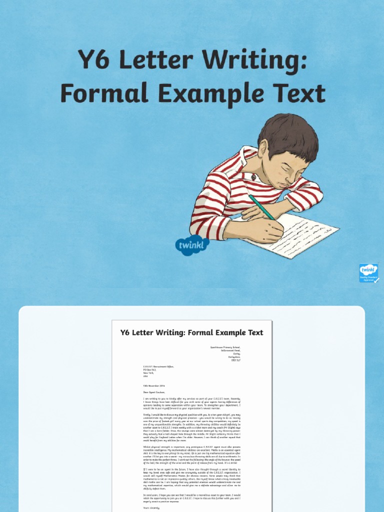 Y6 Letter Writing Formal Example Text Powerpoint | PDF | Science ...