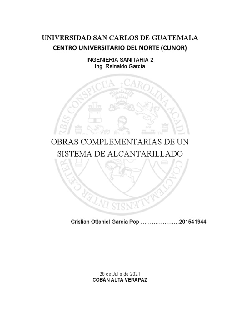 Obras Complementarias en Sani 2 | PDF | Aguas residuales | Canal