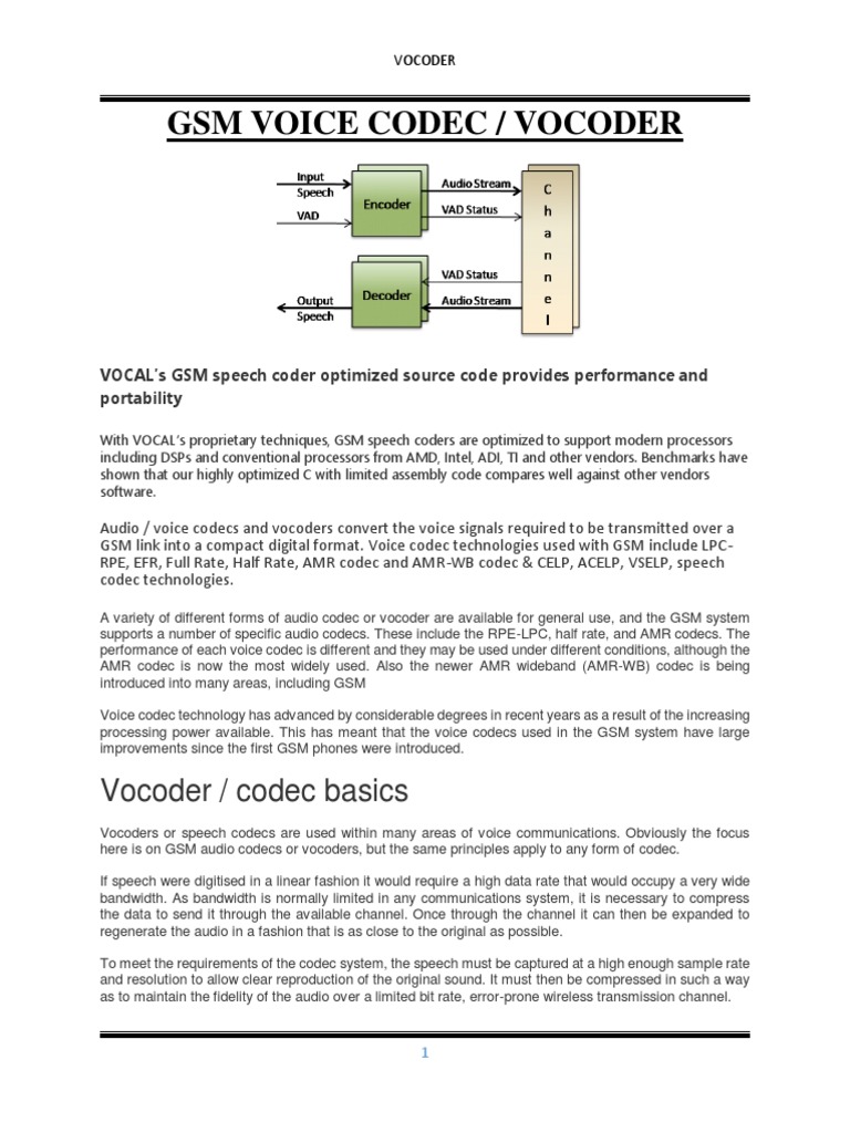 GSM VOICE CODEC GUIDE | PDF | Data Compression | Codec