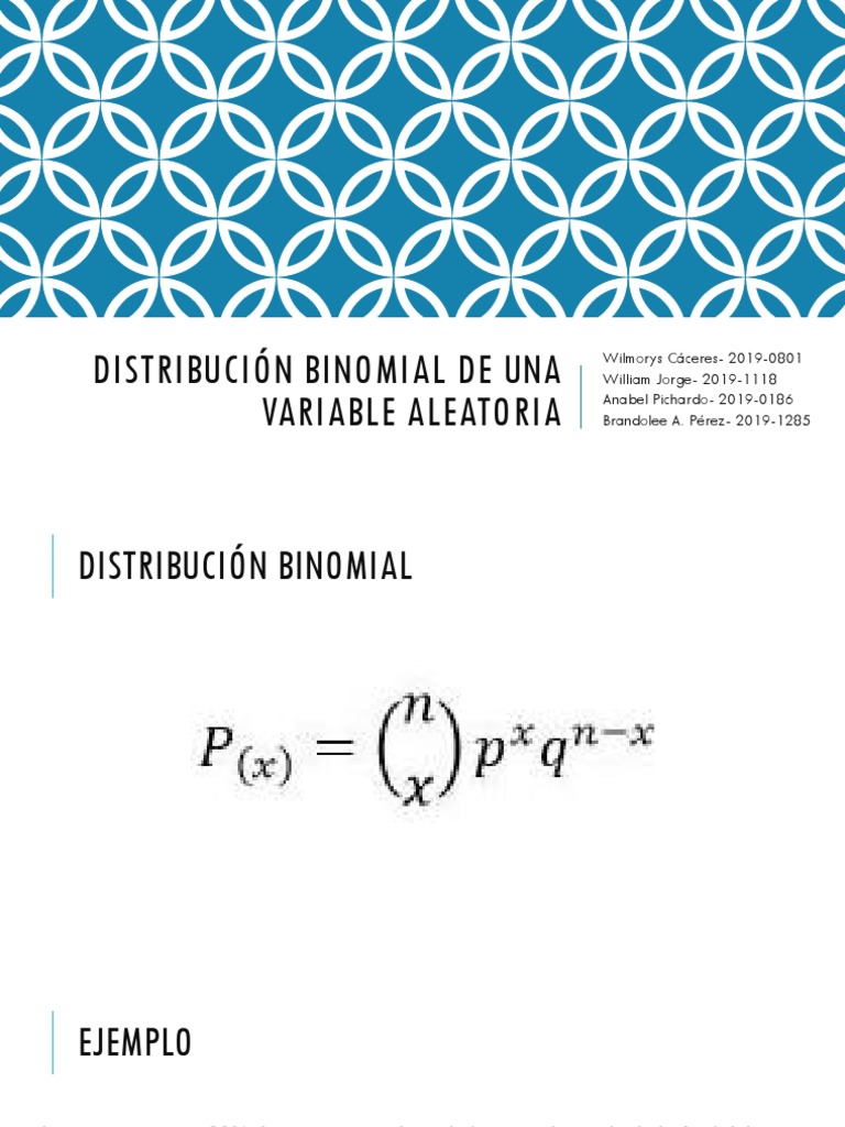 Distribución Binomial de Una Variable Aleatoria | PDF | Probabilidad | Variable aleatoria
