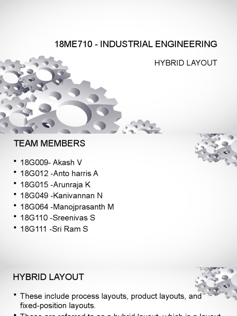 18me710 - Industrial Engineering: Hybrid Layout | PDF | Secondary ...
