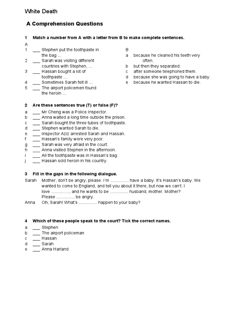 White Death Worksheet | PDF