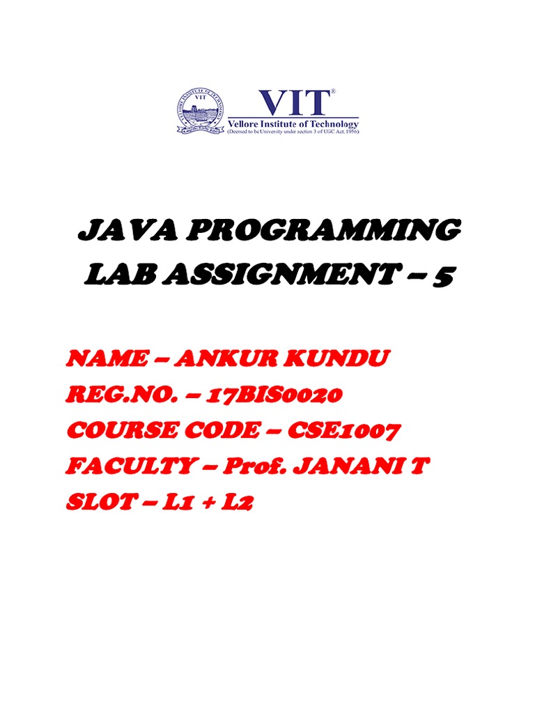 Java Programming Lab Assignment - 5 | PDF | Red | Green