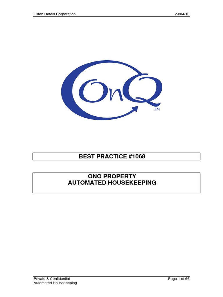 Best Practice OnQ Property Automated Housekeeping V1.3 | PDF | Hotel ...