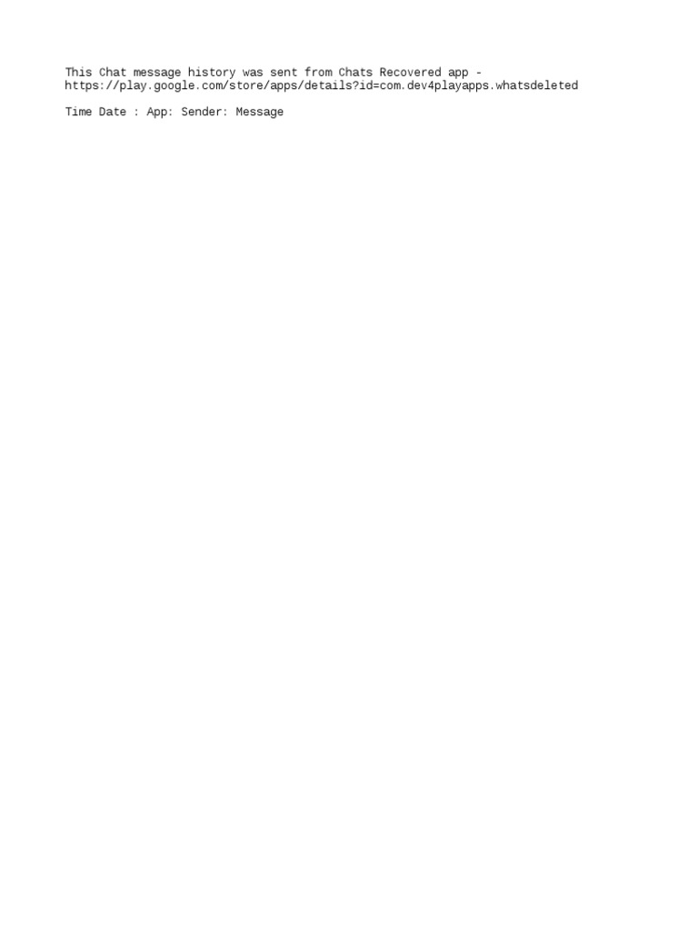 Chat Message History from Recovered App | PDF