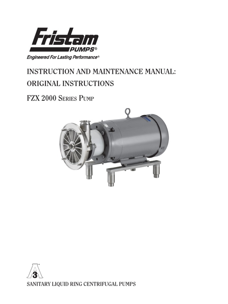 Instruction and Maintenance Manual: Original Instructions FZX 2000 S P ...
