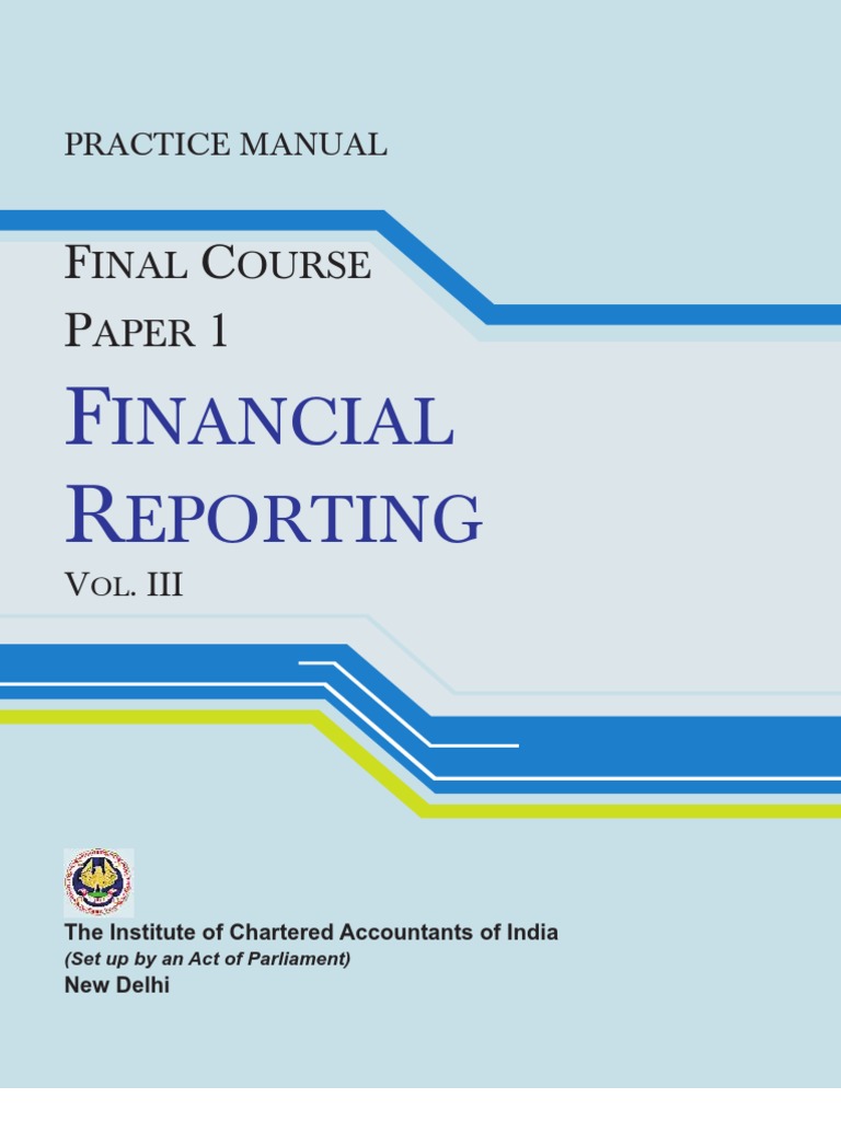 ICAI Final Fiancial Reporting - Manual | PDF | Financial Statement ...