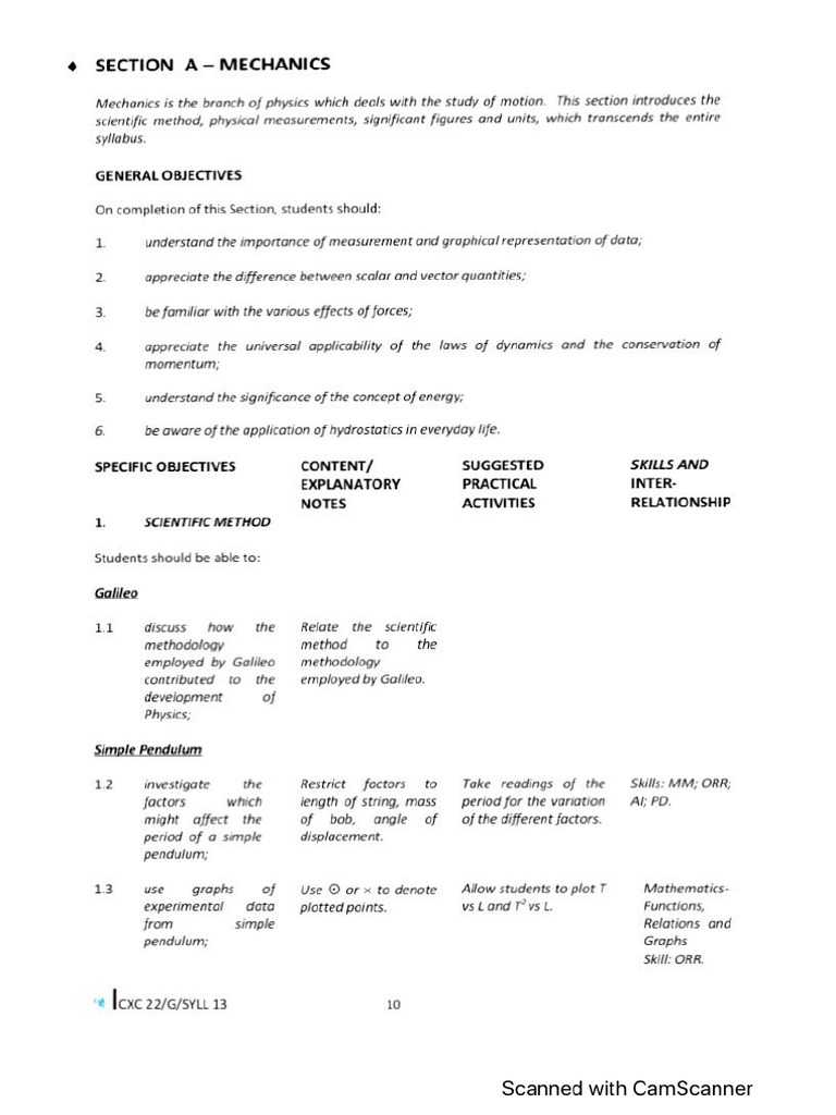 CSEC Physics Syllabus 2 | PDF