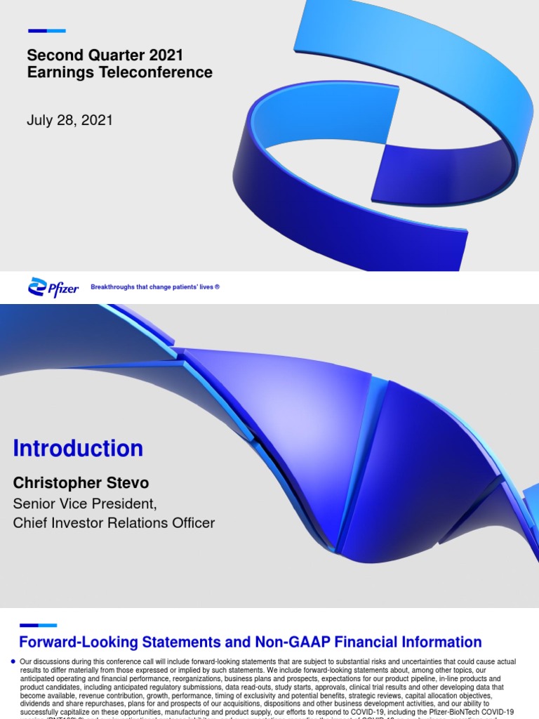 Pfizer Q2 2021 Earnings Charts | PDF | Influenza Vaccine | Influenza