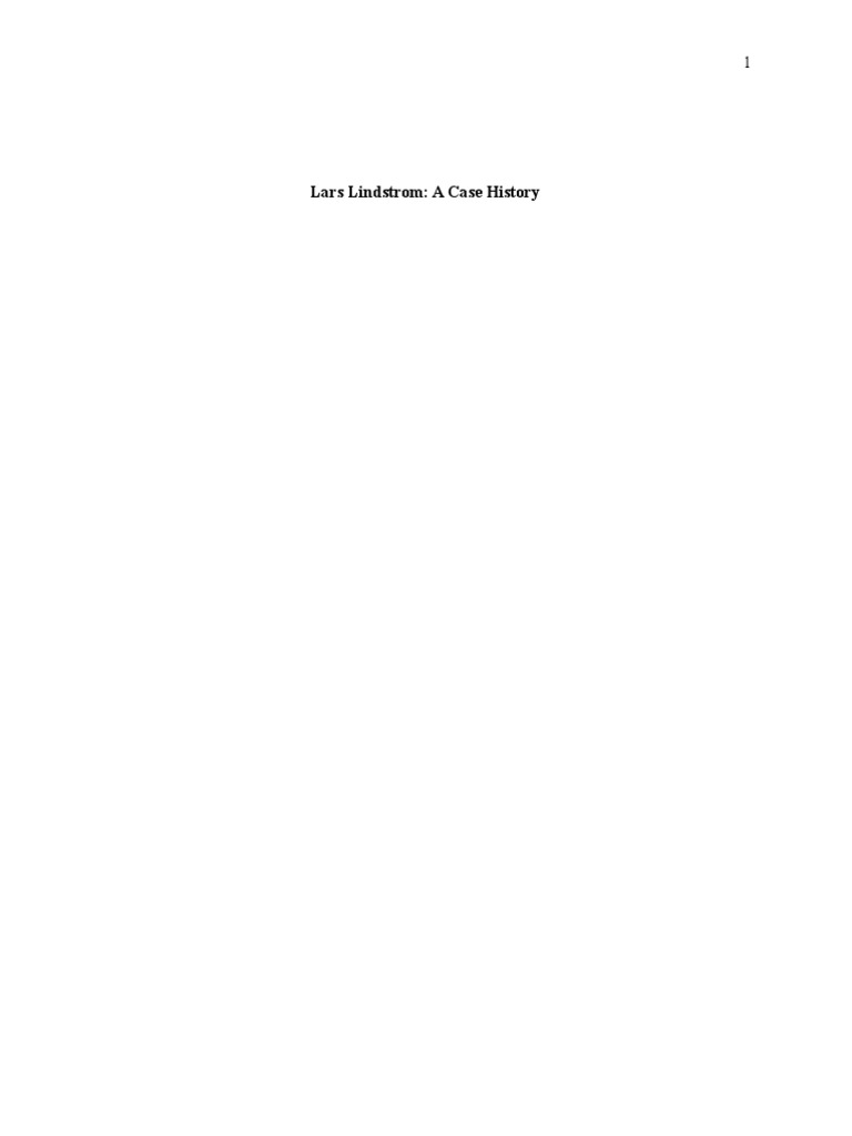 Lars Lindstrom: A Case History | PDF | Cognitive Behavioral Therapy ...