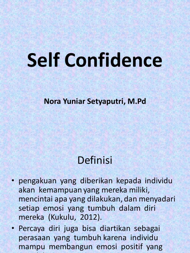 Self Confidence | PDF