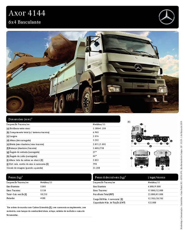 Axor 4144 6x4 Basculante - V1 - 19 - Site | PDF | Freio | Freios ABS