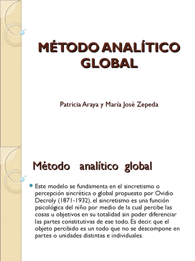 Método Global de Lectura Infantil | PDF | Percepción | Aprendizaje