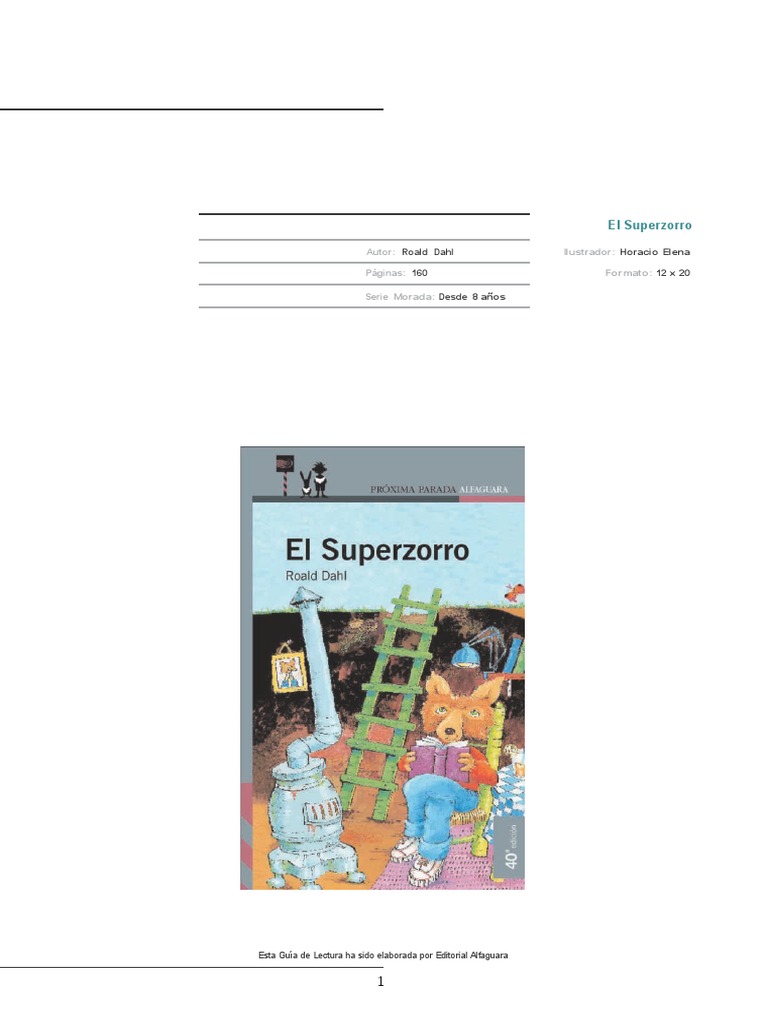 Guía De Lectura El Superzorro Pdf Alimentos 0955