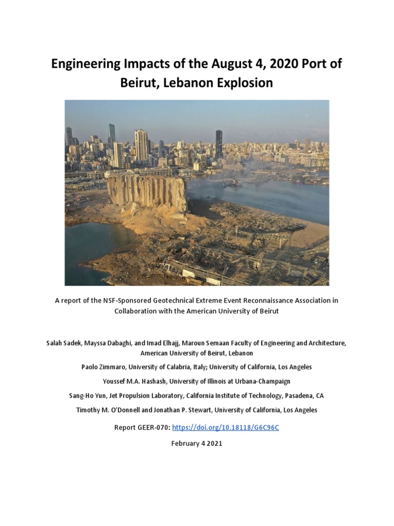 GEER Beirut Report | PDF | Deep Foundation | Impact Crater