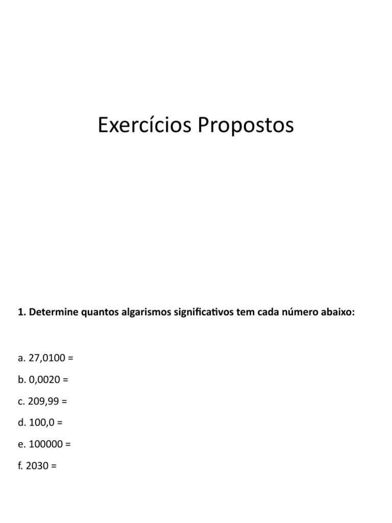Exercícios Propostos | PDF